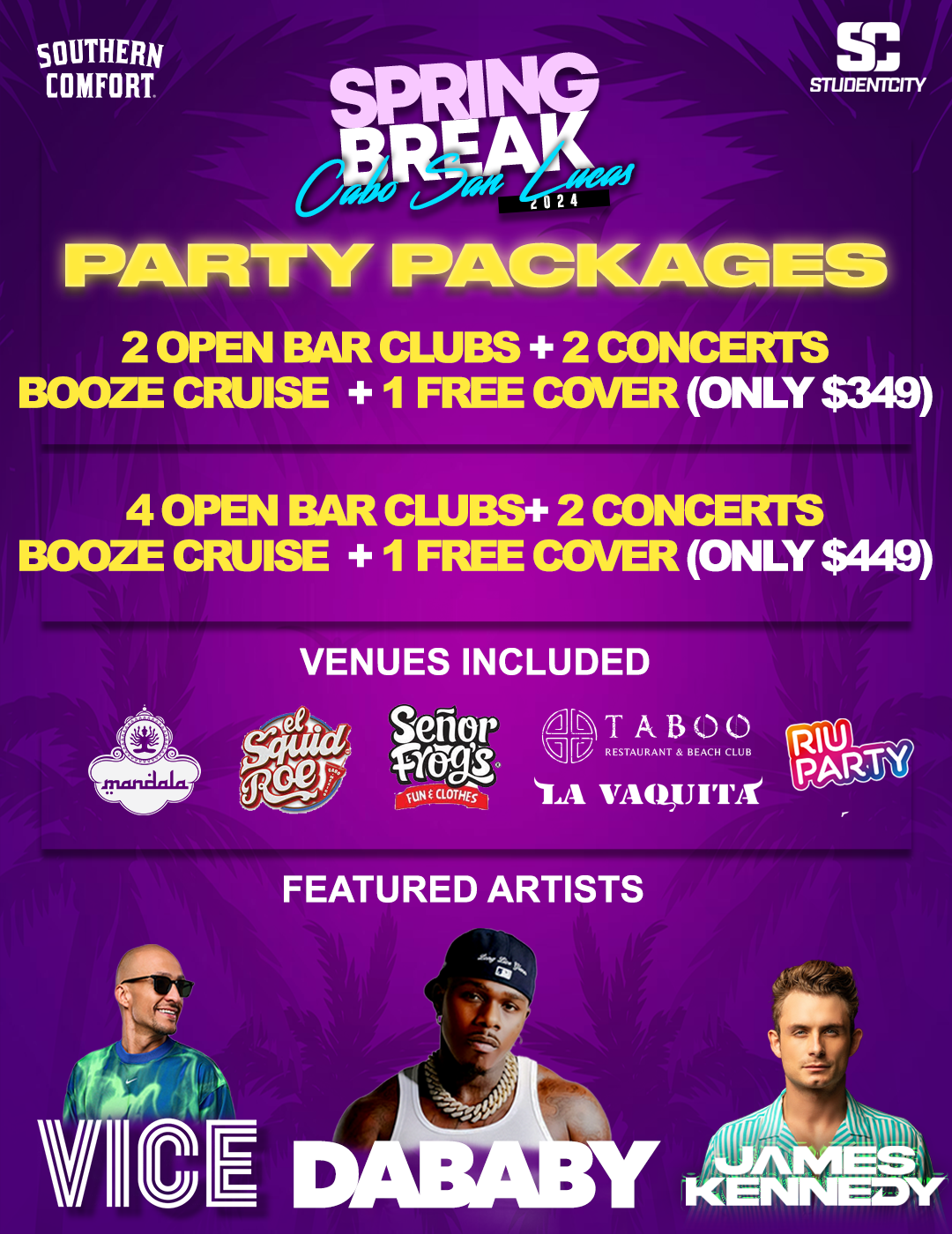 SMU Cabo Spring Break Party Packages Tickets at Various Venues - Cabo ...