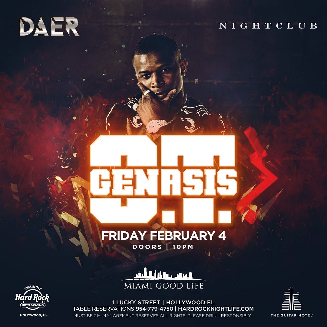O.T. Genesis Tickets at DAER Nightclub South Florida in Hollywood by ...