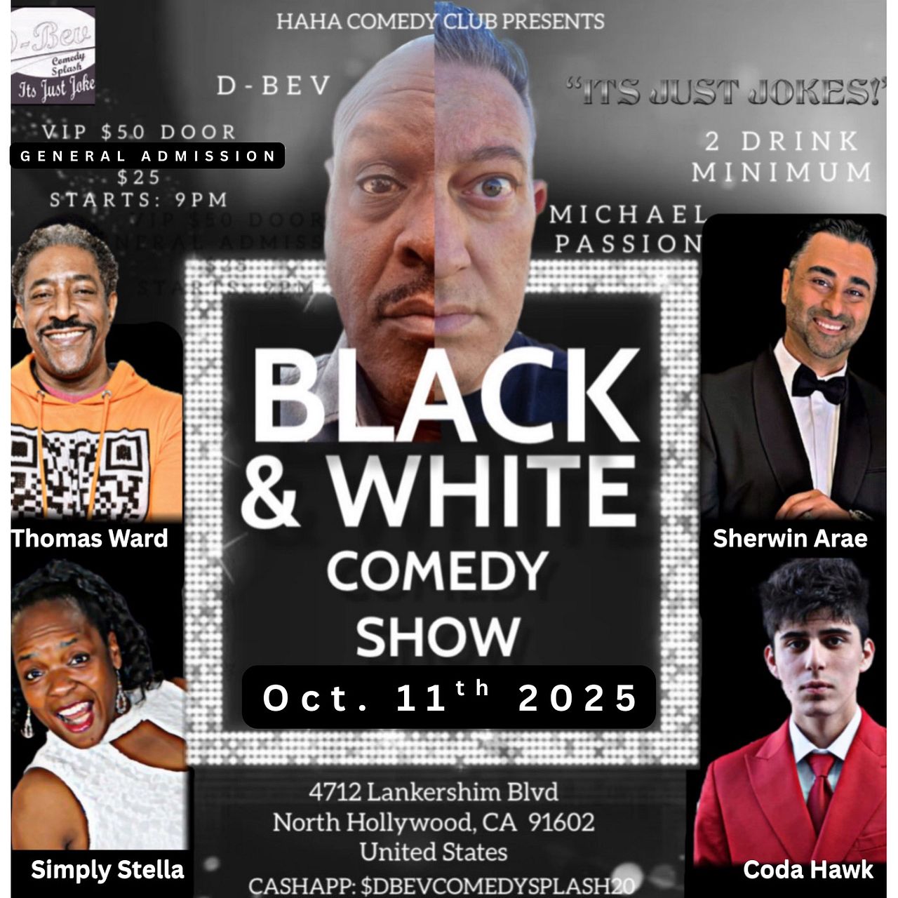 Black and White Comedy Tickets at Ha Ha Comedy Club in Los Angeles by ...