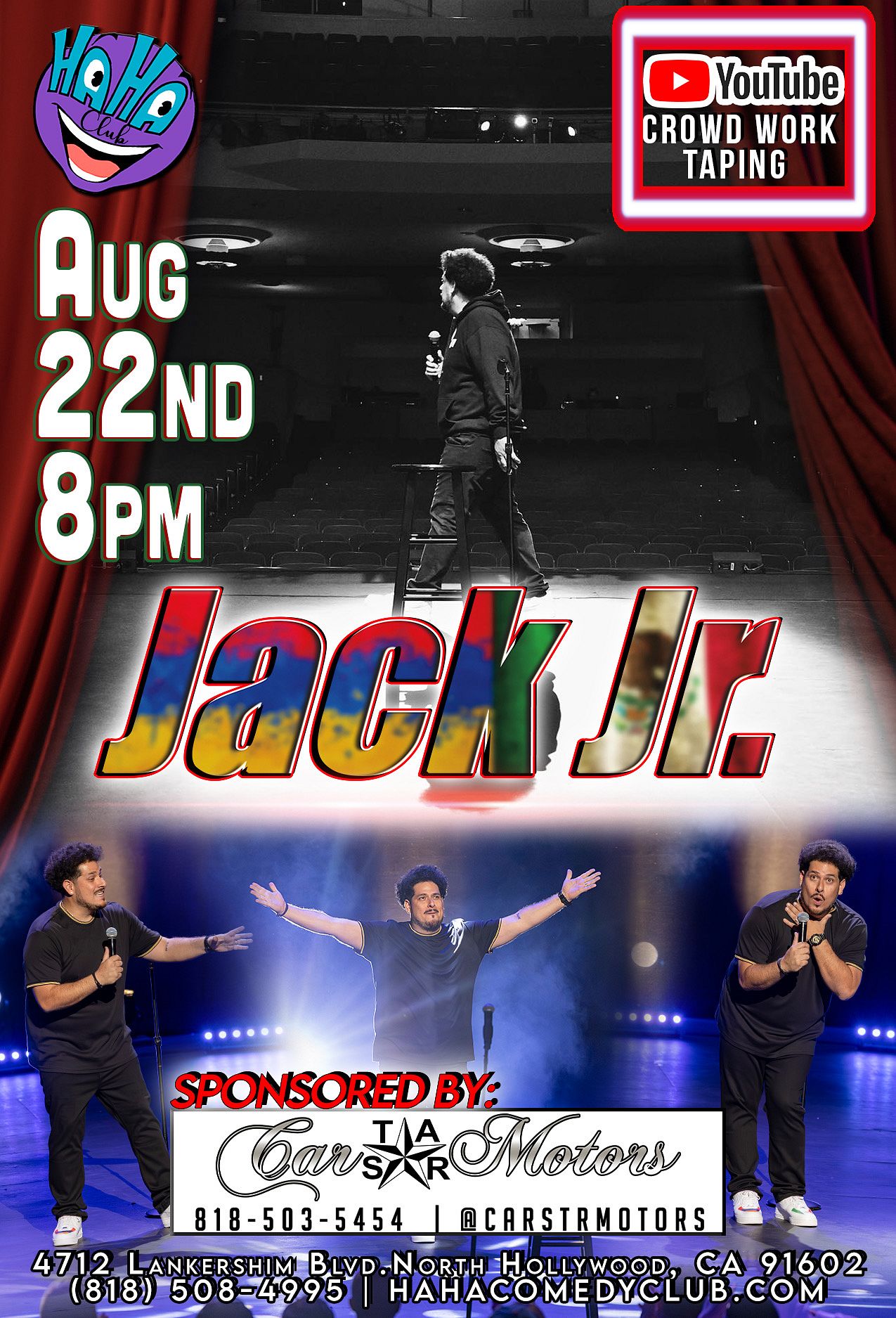 Jack Jr You Tube Comedy Speciial Taping Tickets at Ha Ha Comedy Club in Los Angeles by Haha ...