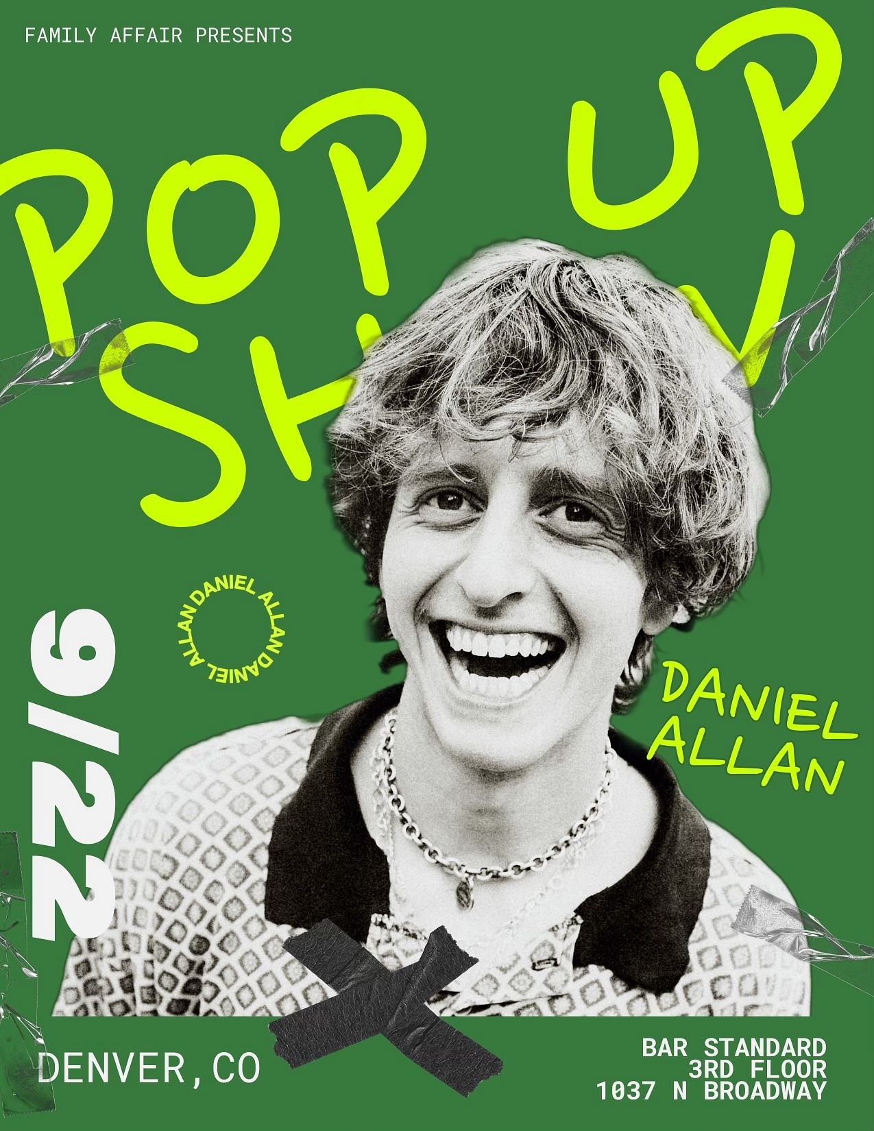 Daniel Allan Tickets at Bar Standard - 3rd Floor in Denver by Bar Standard | Tixr