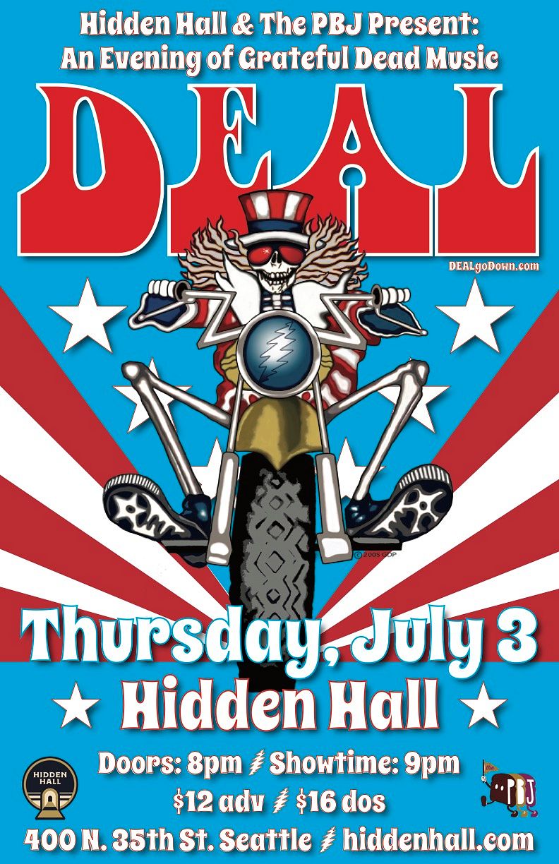 DEAL: Performing Music of the Grateful Dead Tickets at Hidden Hall in Seattle by Hidden Hall | Tixr