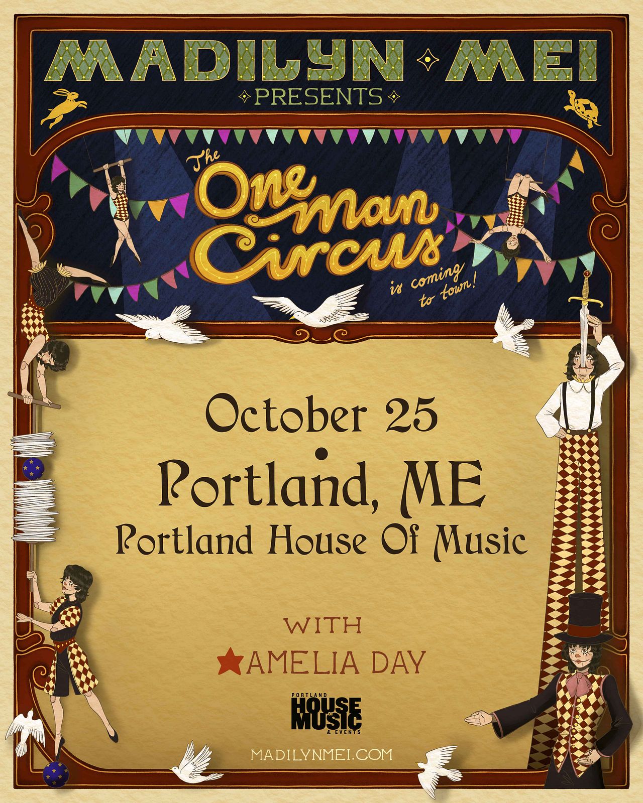 Madilyn Mei - The One Man Circus Tour w/ Amelia day Tickets at Portland ...