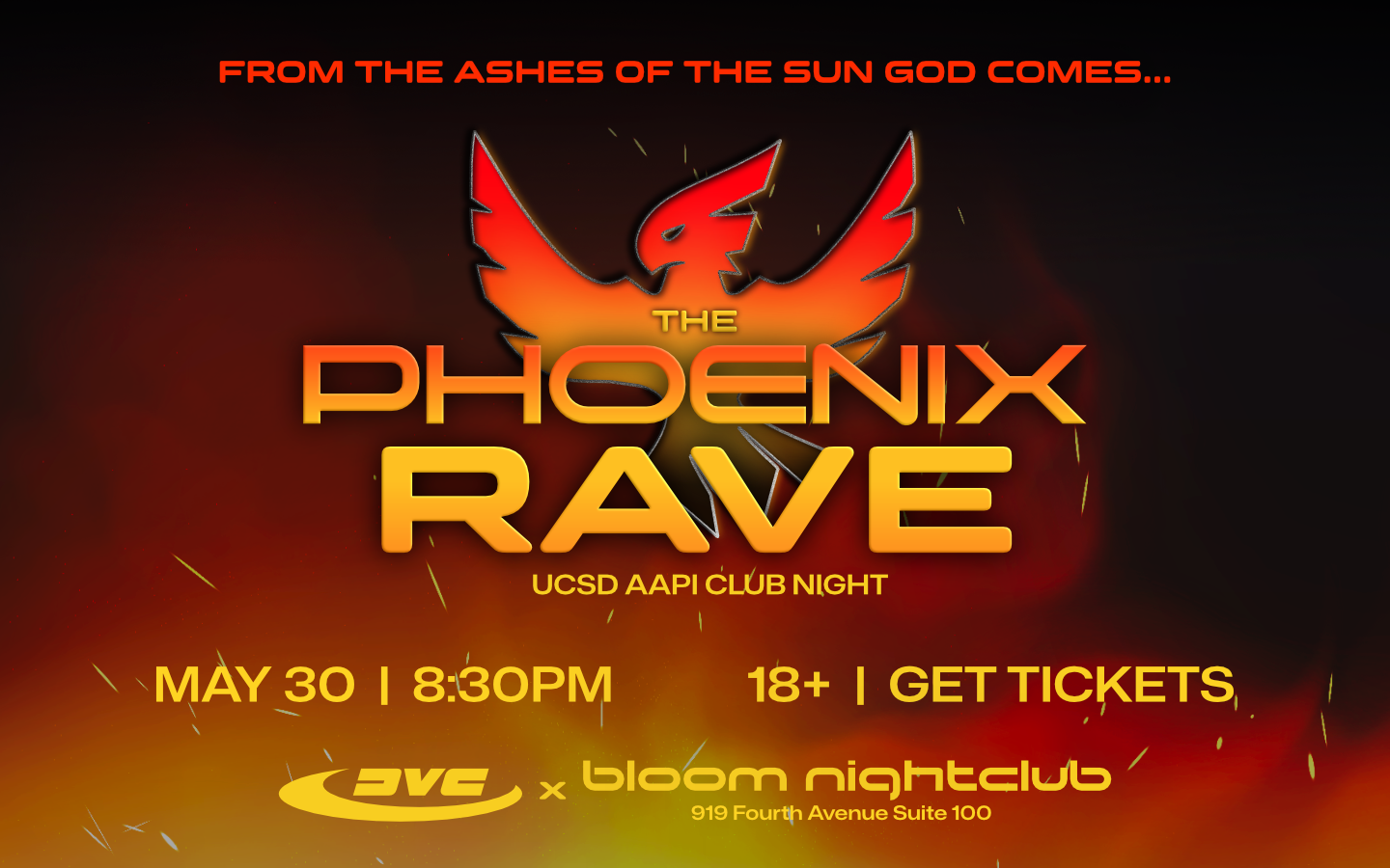 THE PHOENIX RAVE | +18 UCSD AAPI Club Night Tickets at Bloom Nightclub ...