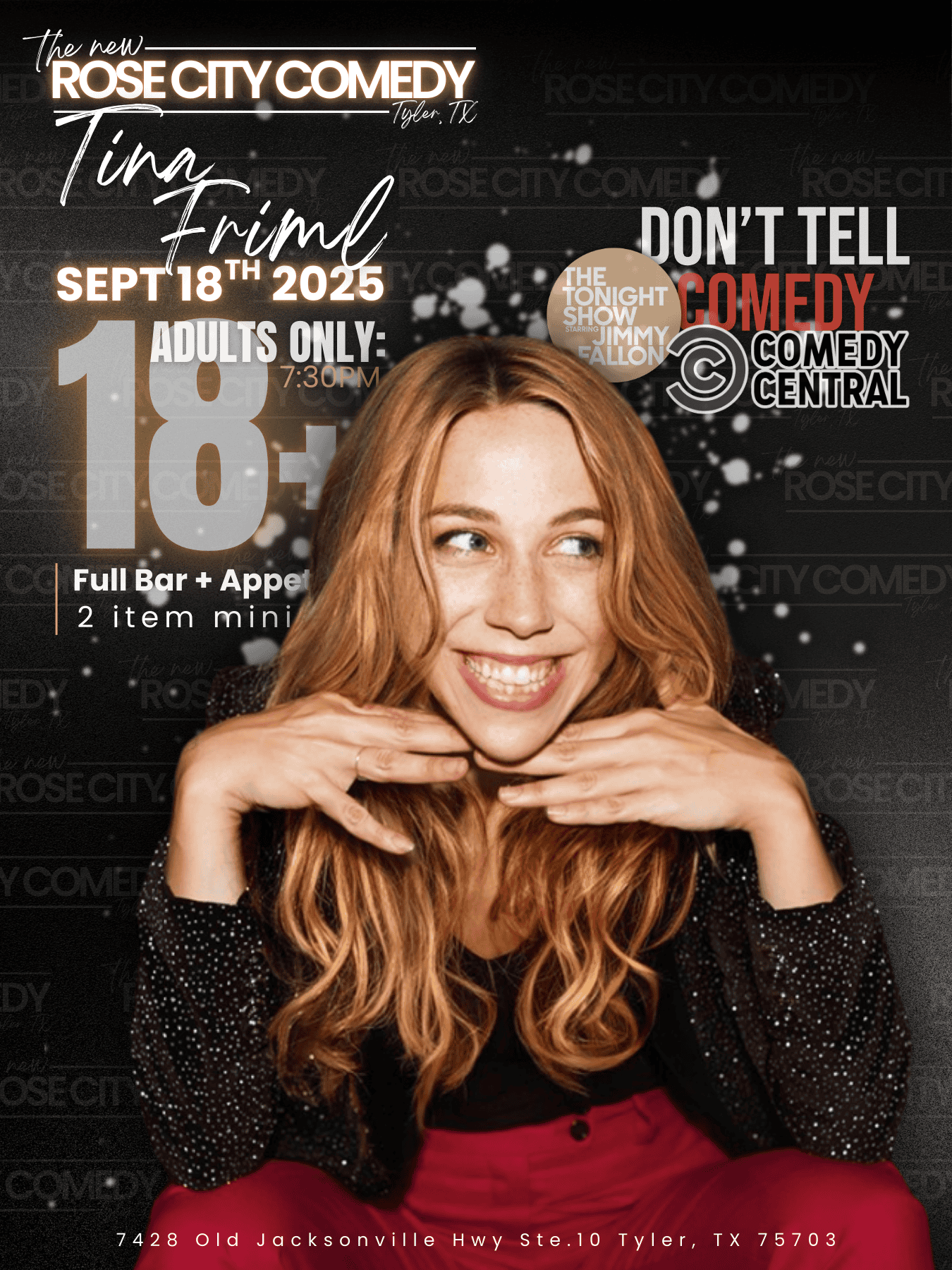 TINA FRIML Tickets at Rose City Comedy in Tyler by Rose City Comedy ...