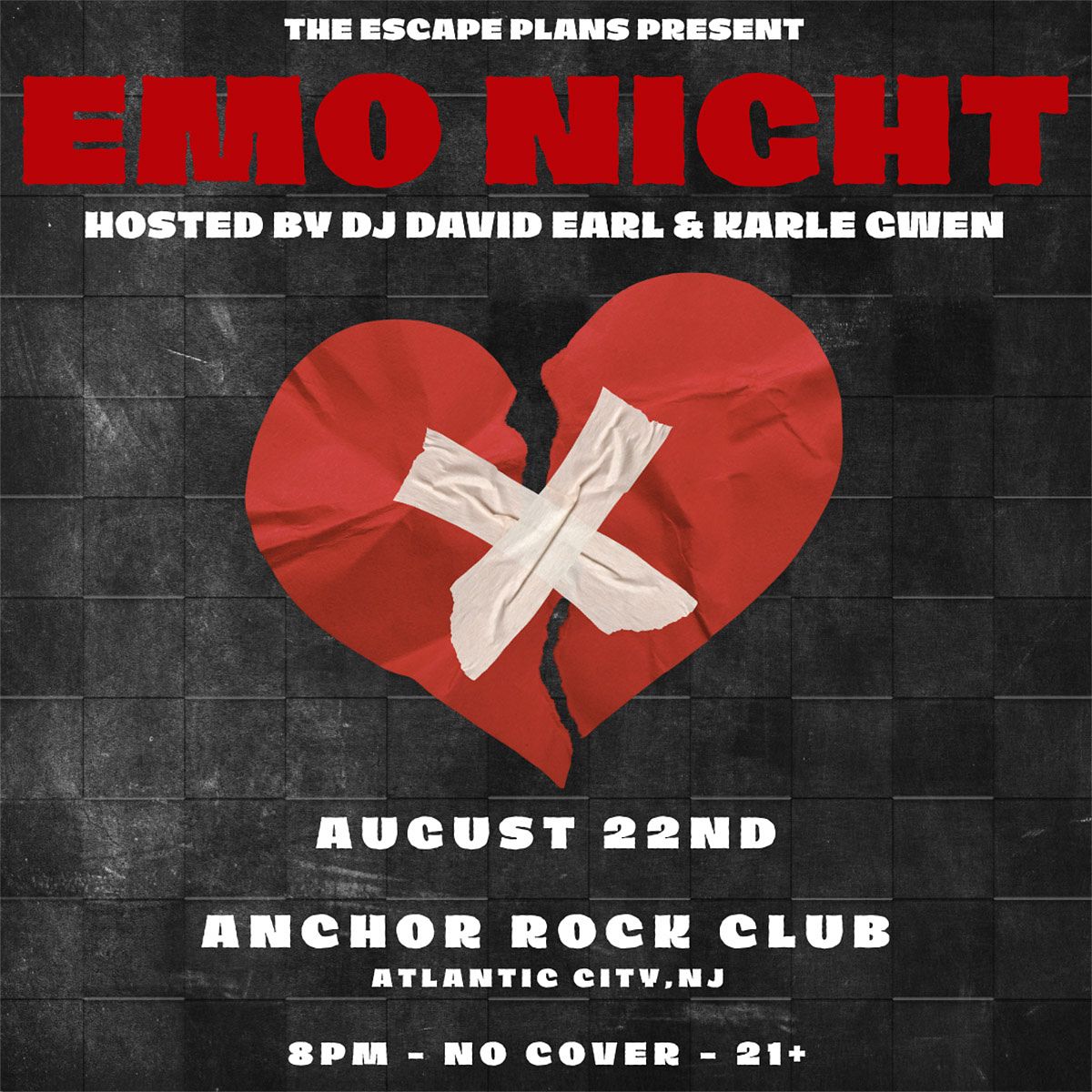 Emo Night w/ DJ David Earl & Karle Gwen Tickets at Anchor Rock Club in ...