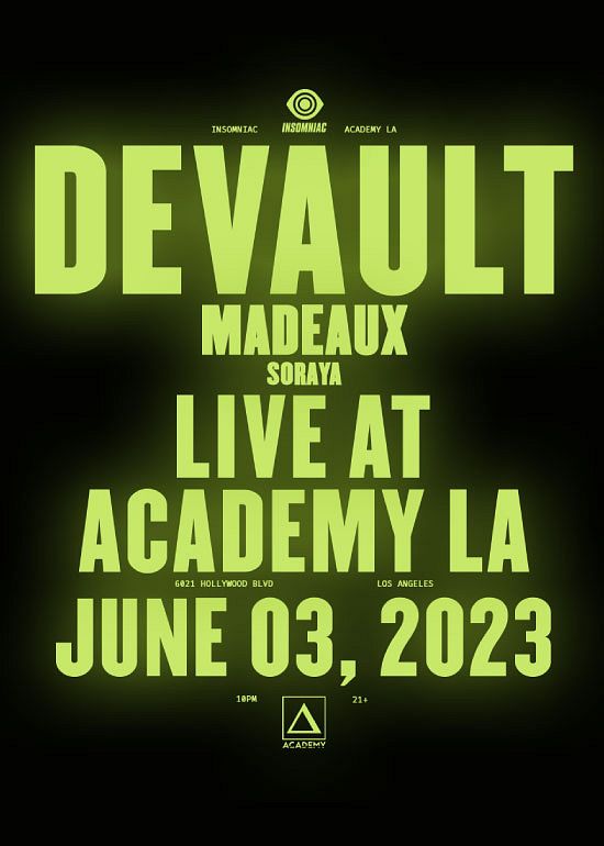 Devault Tickets at Academy Nightclub in Los Angeles by Academy | Tixr
