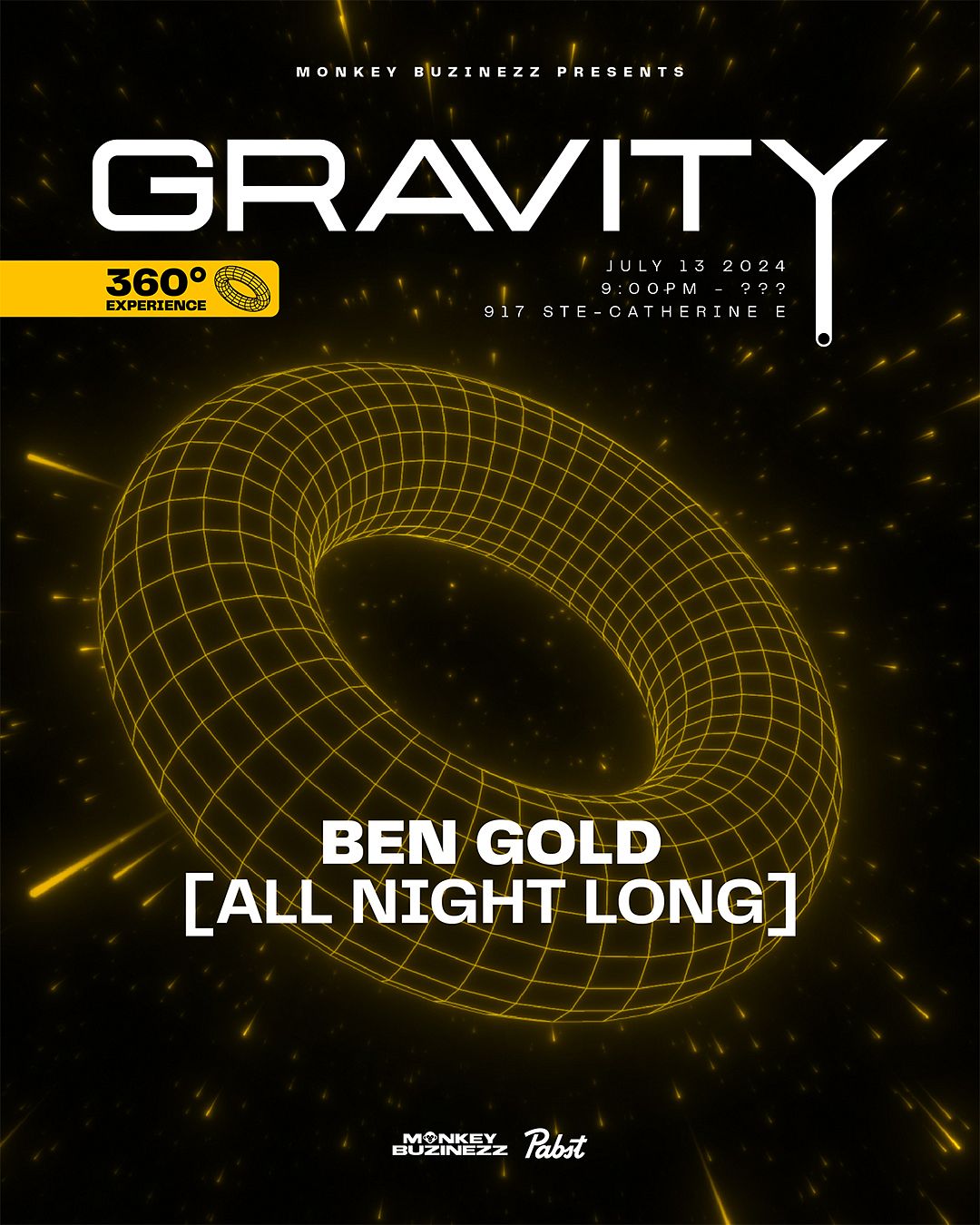 Ben Gold [All Night Long] Tickets at Sainte-Catherine Hall in Montreal ...