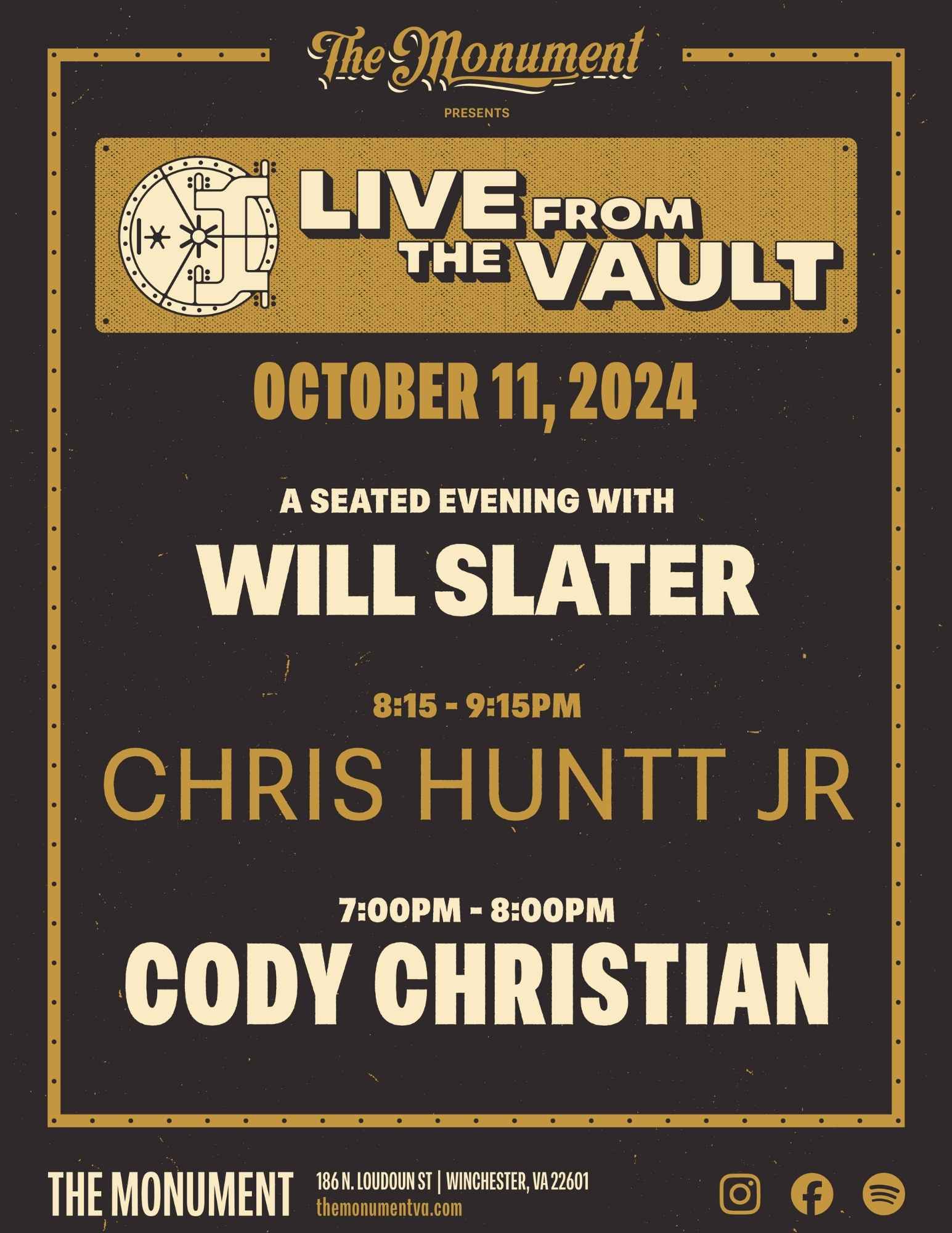 Live From The Vault - October Edition Tickets at The Monument in ...