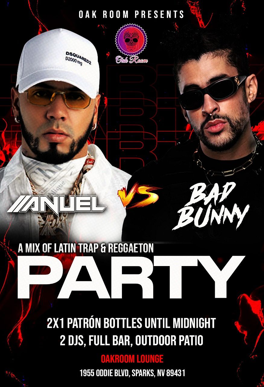 Anuel Vs Bad Bunny Tickets at Oak Room Lounge in Sparks by Oakroom ...