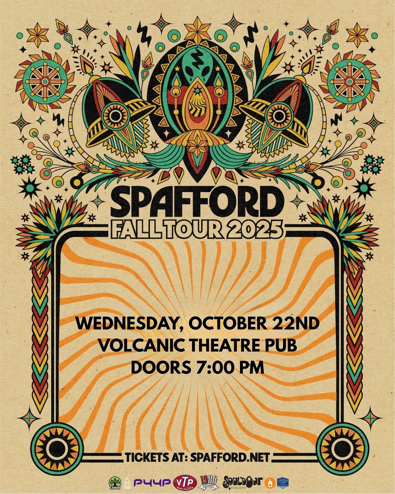Spafford Tickets at Volcanic Theater Pub in Bend by Volcanic Theatre Pub | Tixr