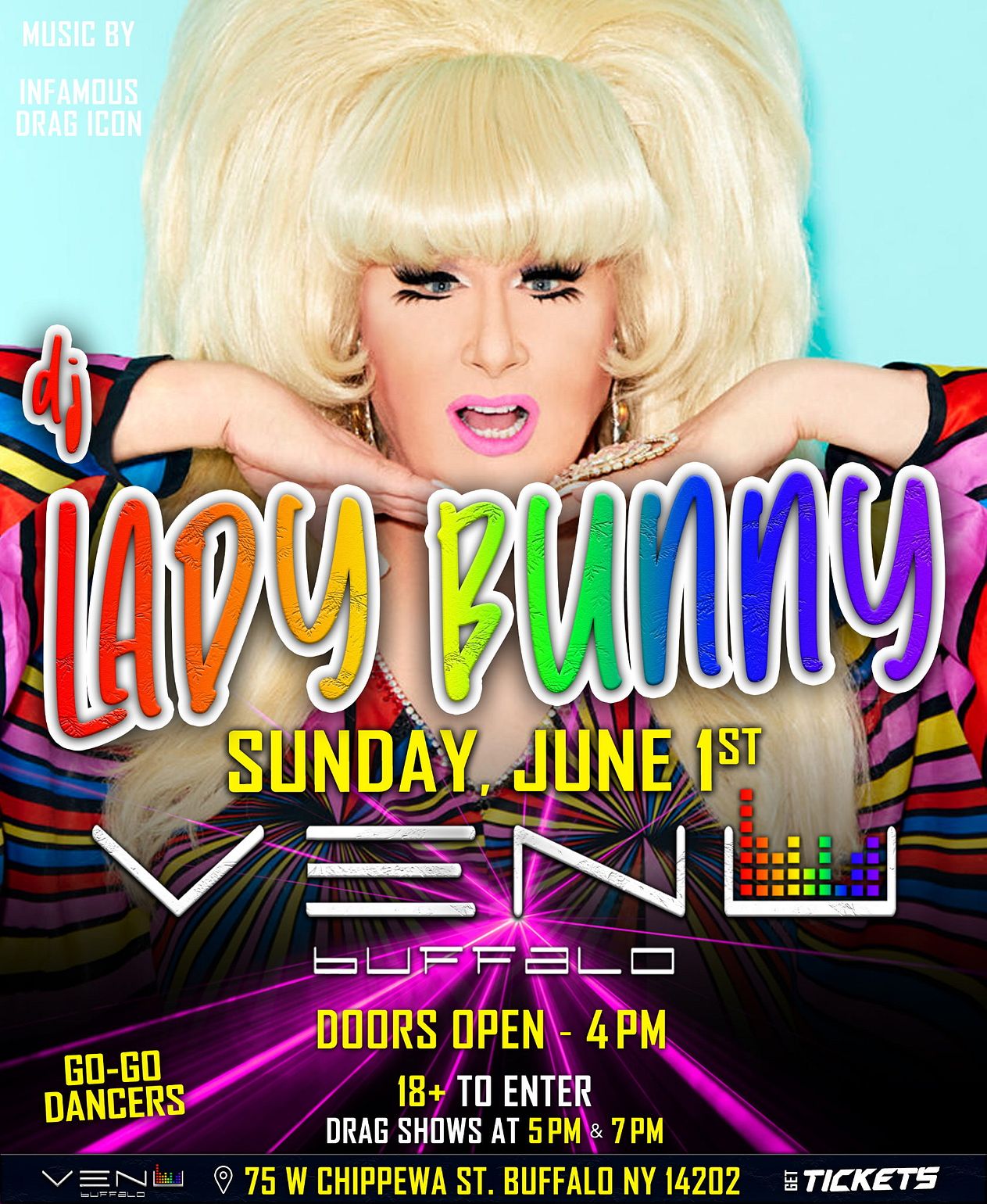 Official Pride Parade Afterparty - DJ Lady Bunny Tickets at VENU in ...