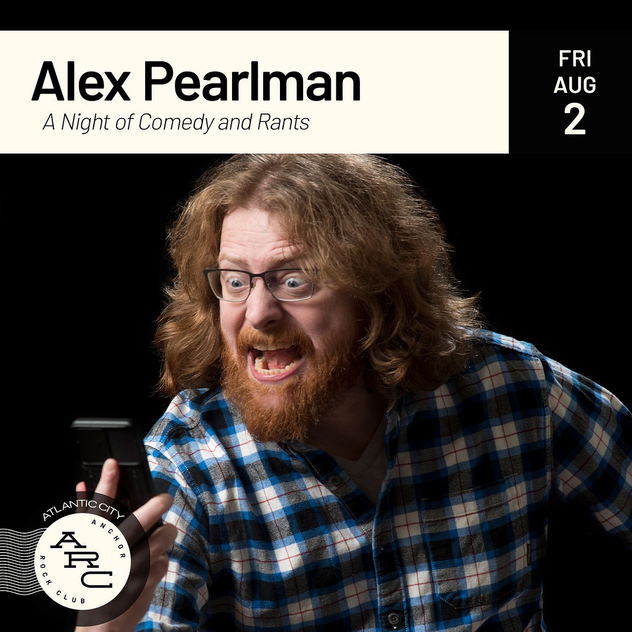 Alex Pearlman Tickets at Anchor Rock Club in Atlantic City by Anchor Rock Club | Tixr