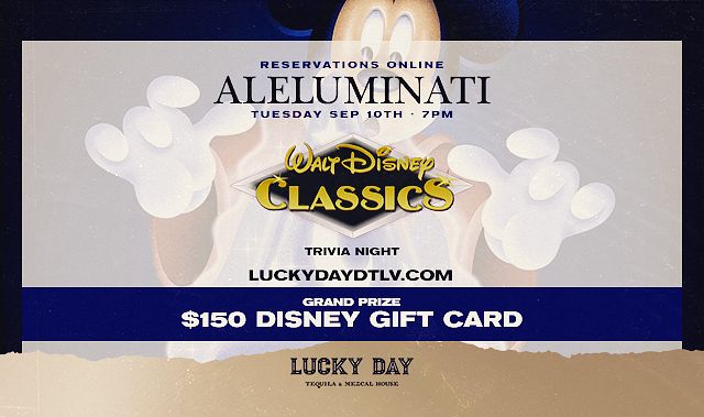 LD: Aleluminati: DISNEY CLASSICS Tickets at Lucky Day - Tequila and ...