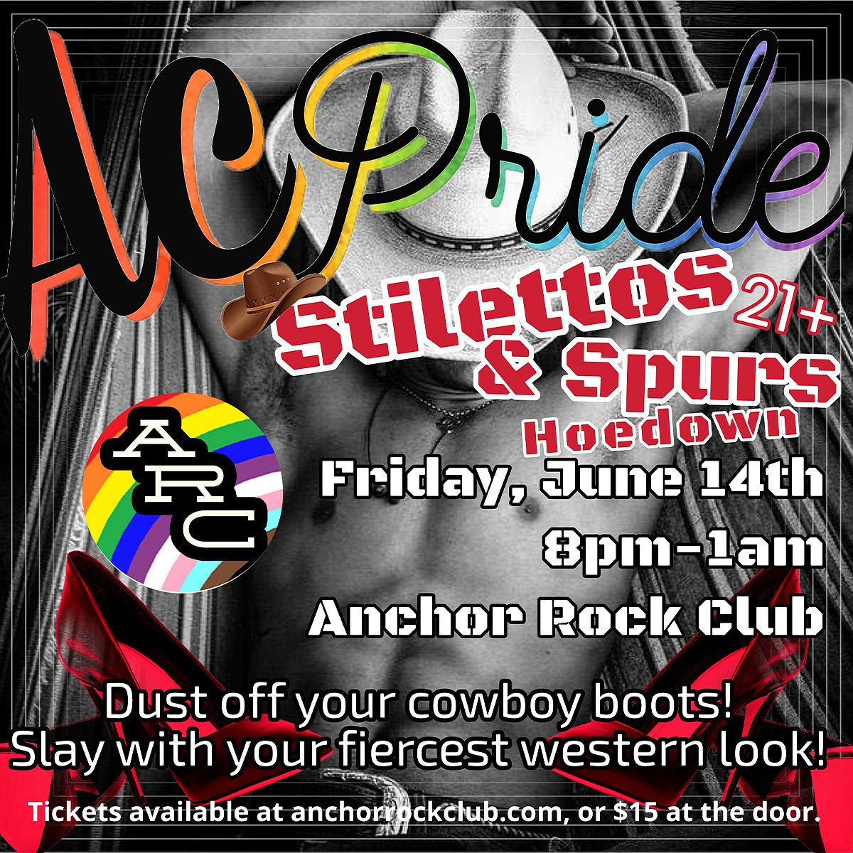 AC Pride - Stilettos and Spurs Hoedown Tickets at Anchor Rock Club in Atlantic City by Anchor ...