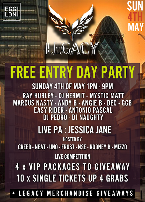 Legacy & Egg LDN: Day Party - Free ticket event Tickets at Egg London ...
