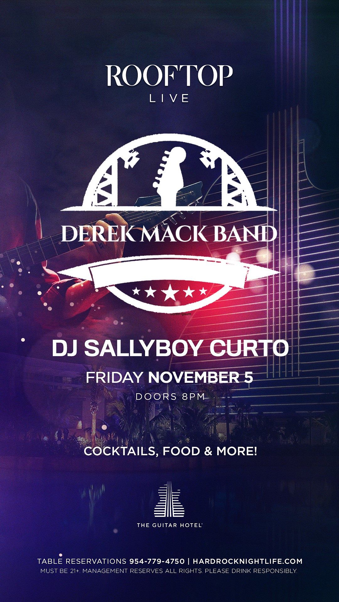 Derek Mack Band Tickets at Rooftop Live in Hollywood by Rooftop Live | Tixr
