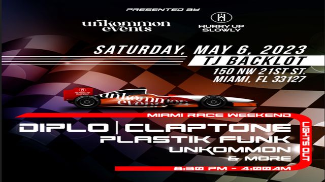 Miami Race Weekend with Diplo Claptone & Friends Tickets at Toe Jam ...