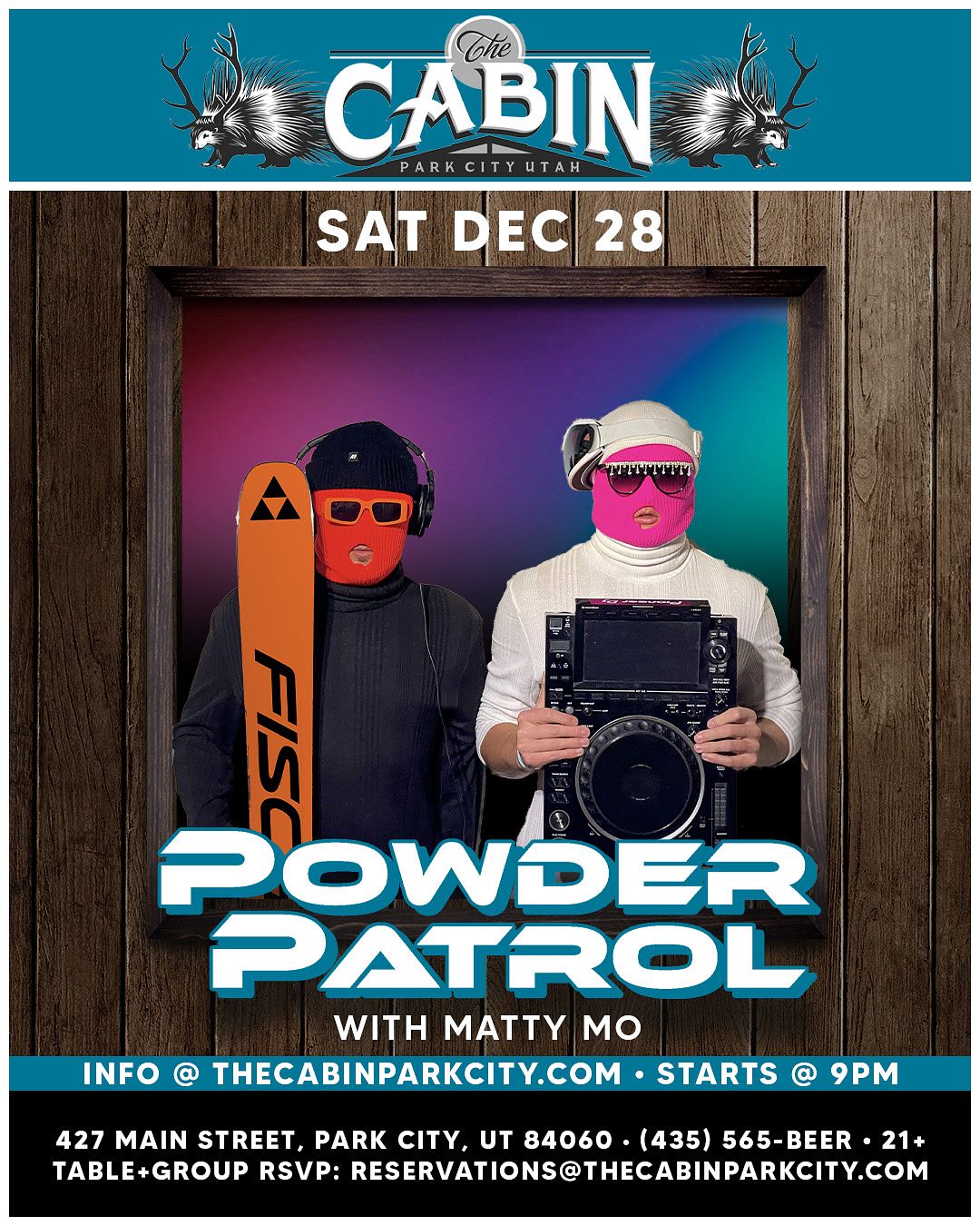 Powder Patrol & Matty Mo Tickets at The Cabin in Park City by The Cabin ...