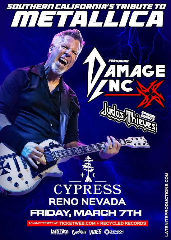 Damage Inc (Metallica Tribute) Tickets at Cypress Reno in Reno by ...
