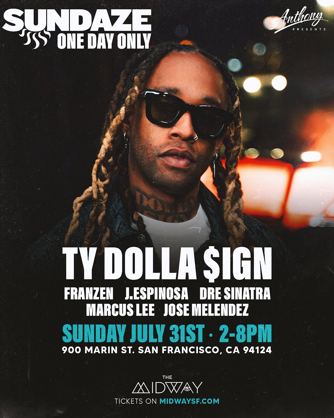 Sundaze with Ty Dolla Sign on the patio Tickets at The Midway in San ...