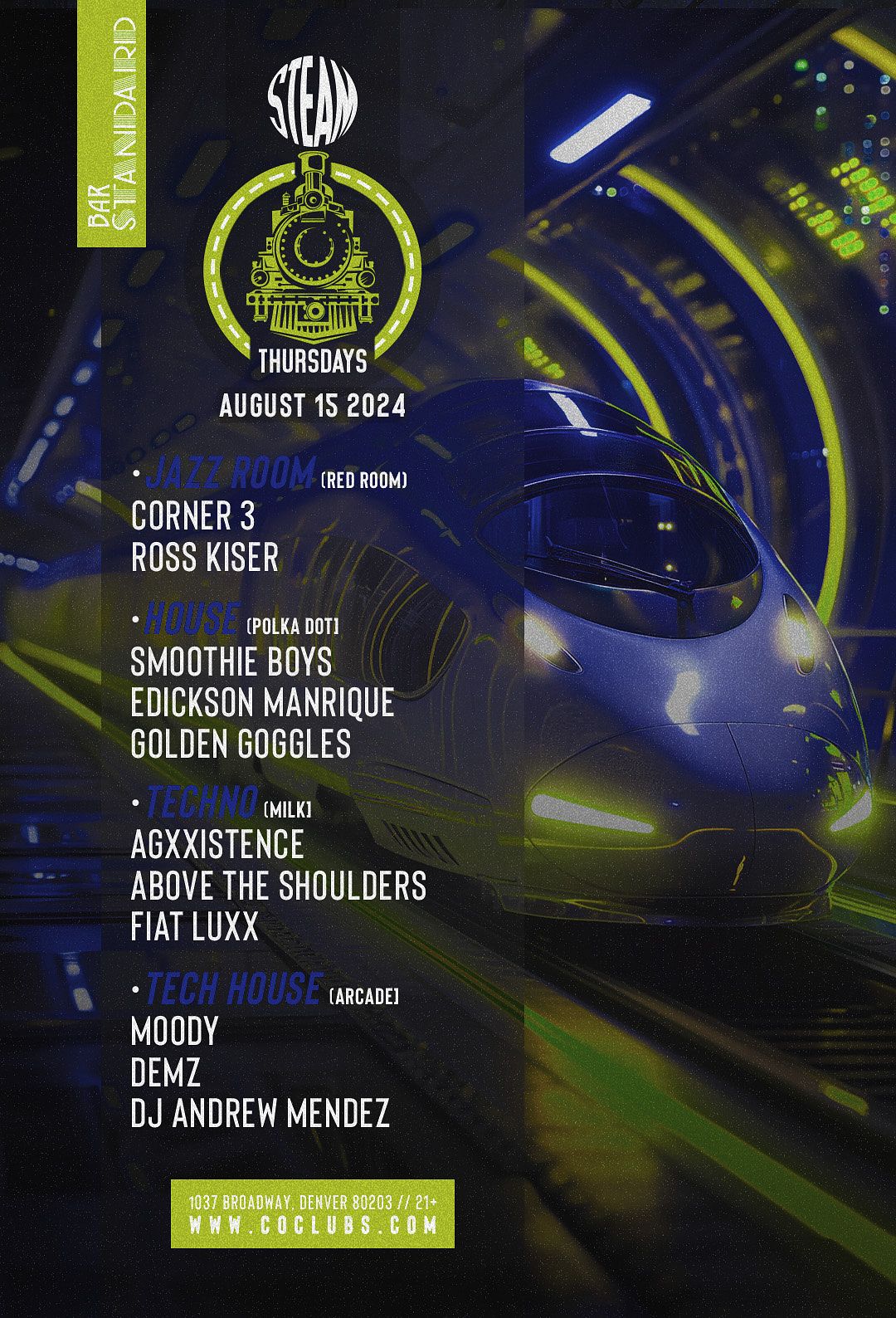 STEAM! - August 15 Tickets at Milk Bar in Denver by Milk | Tixr