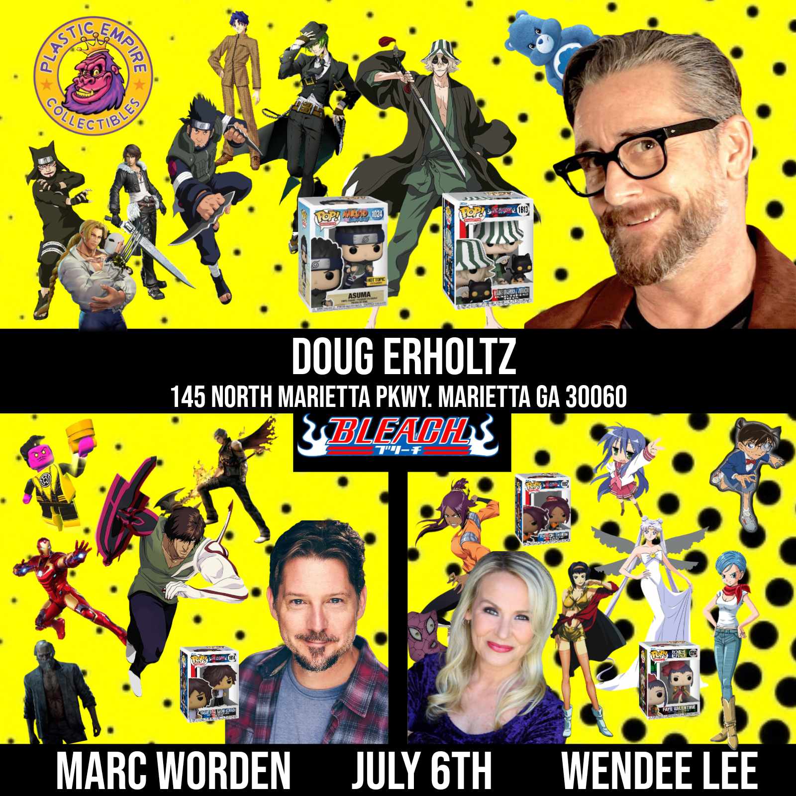 BLEACH Trio Doug Erholtz, Marc Worden, Wendee Lee Tickets at Plastic ...