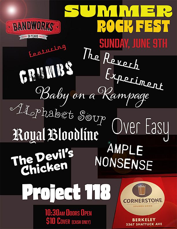 Bandworks Presents: Summer Rock Fest Tickets at Cornerstone in Berkeley ...
