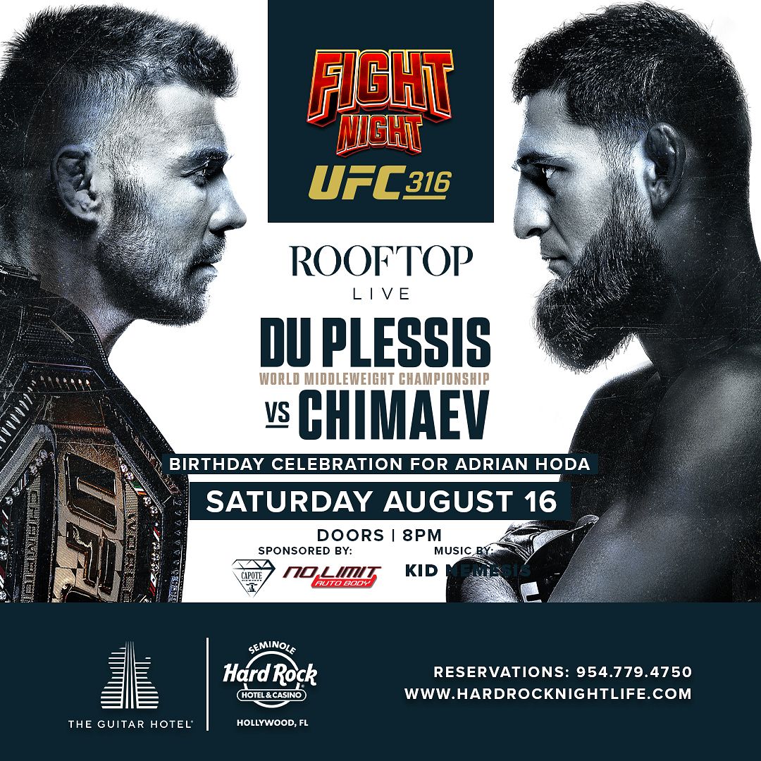 UFC 319 Fight Night | Rooftop Live Tickets at Rooftop Live in Hollywood ...