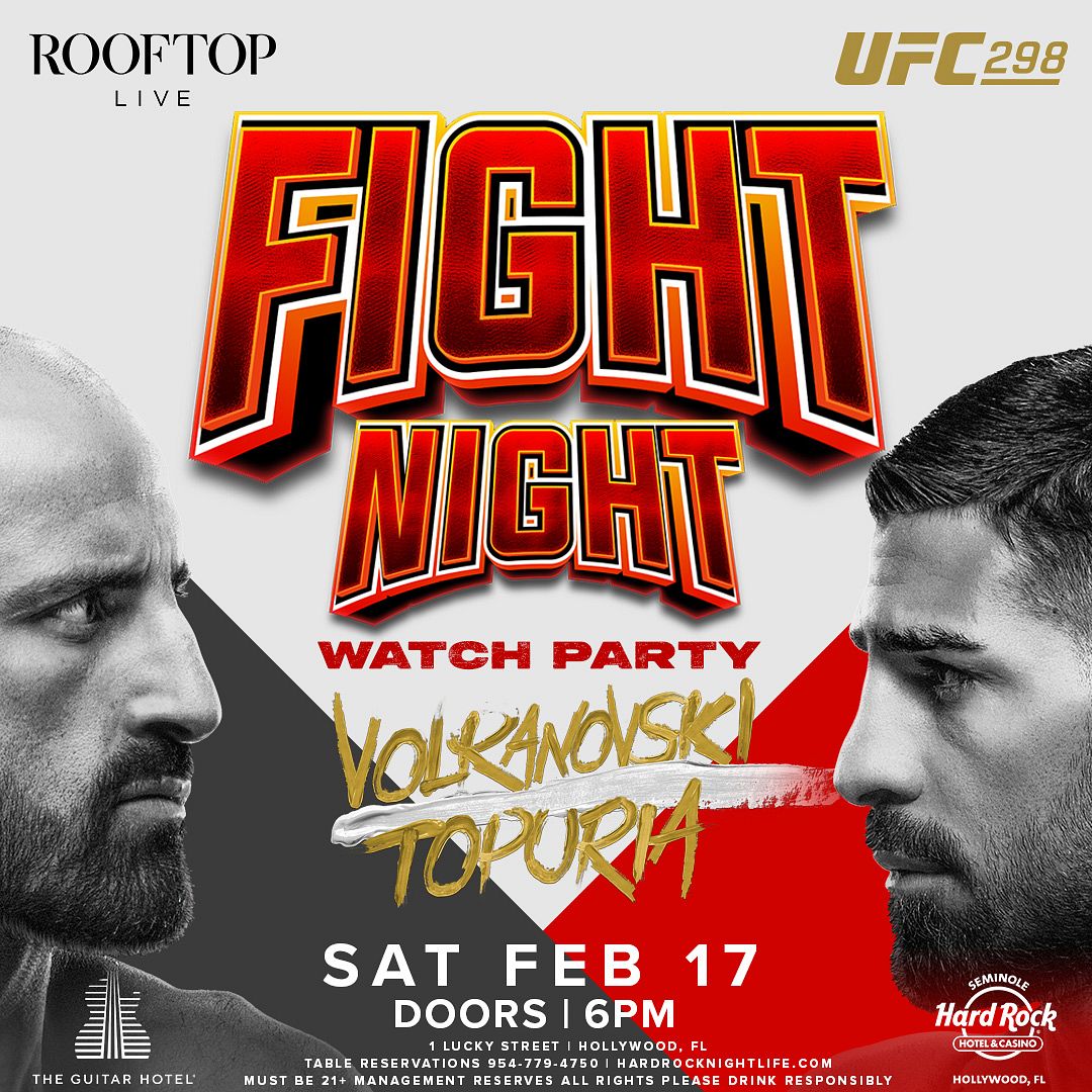 Fight Night | Rooftop Live - Hard Rock Holly Tickets at Rooftop Live in ...