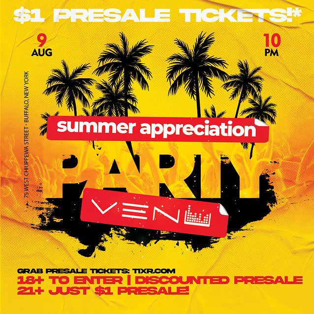 Summer Appreciation Party Tickets at VENU in Buffalo by VENU | Tixr
