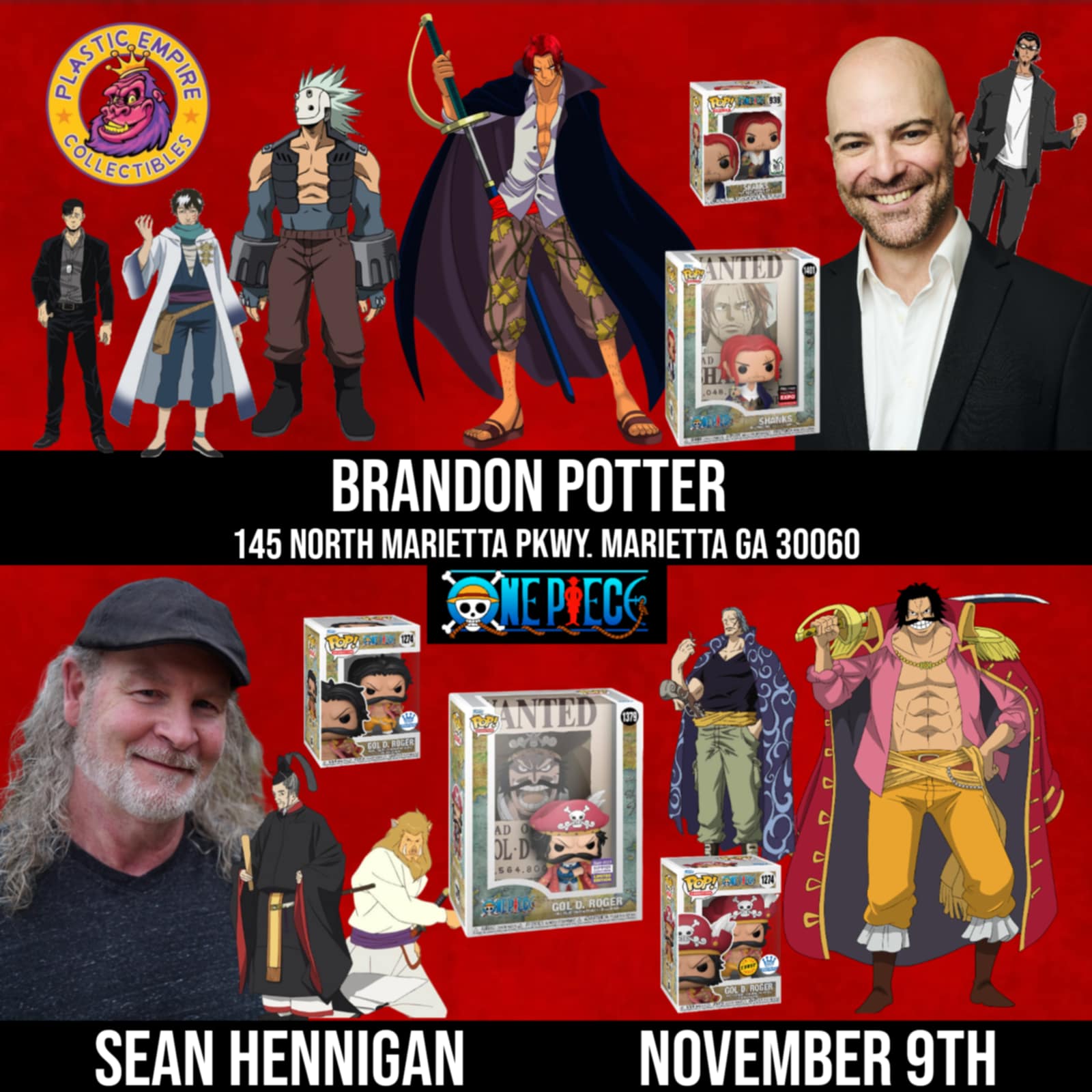 One Piece Signing Shanks & Gold D. Roger 11/09 Tickets at Plastic ...