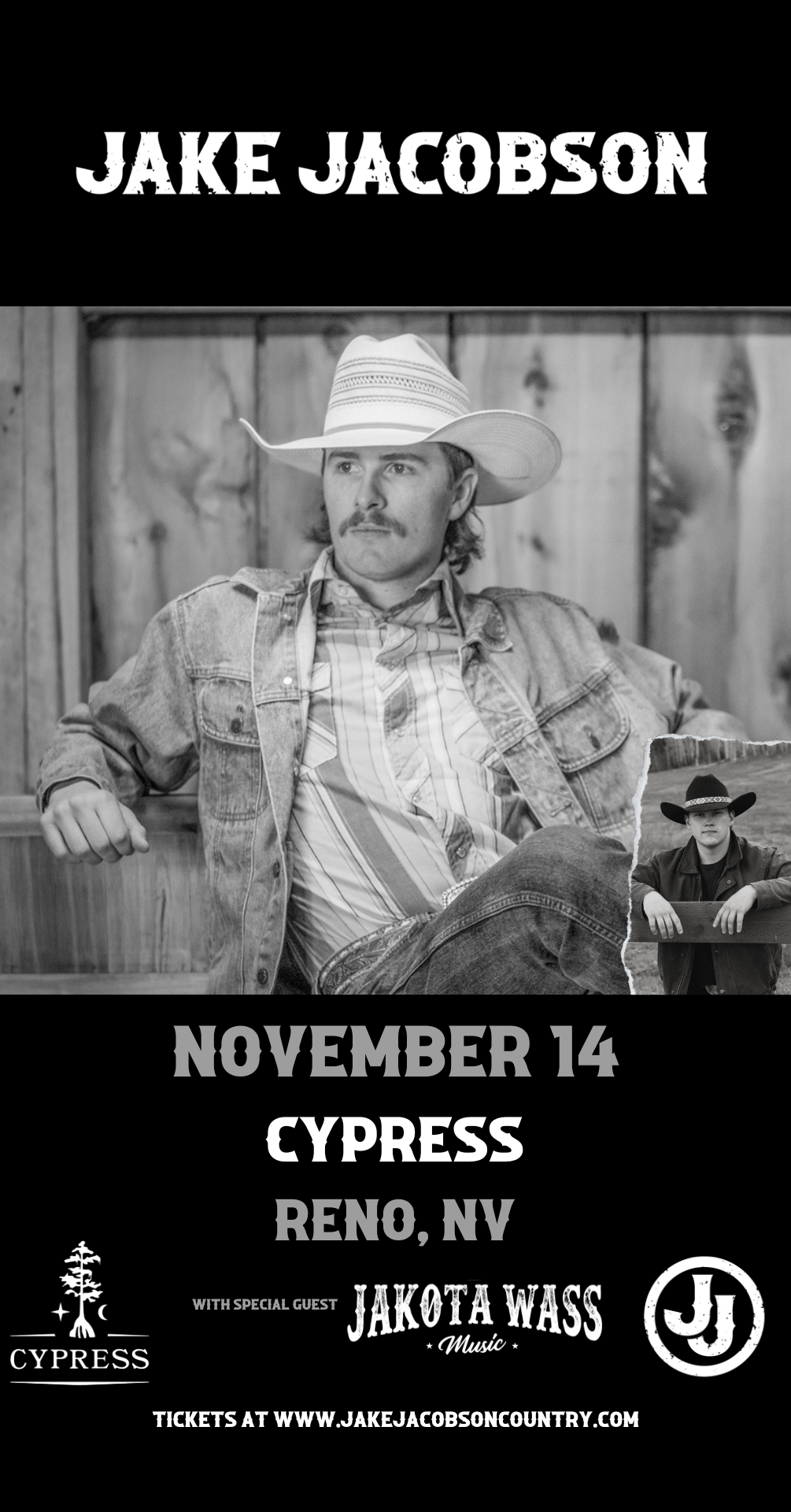 Jake Jacobson w/ Jakota Wass Tickets at Cypress Reno in Reno by Cypress ...
