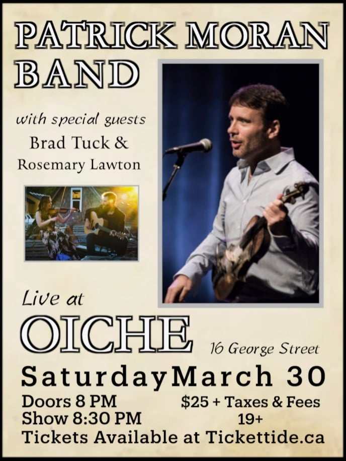Patrick Moran Band Live Tickets at OICHÉ in St.Johns by TicketTide Inc ...