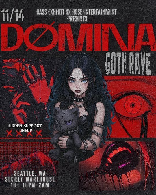 DØMINA GOTH RAVE at SECRET WAREHOUSE! Tickets at HIDDEN LOCATION in ...
