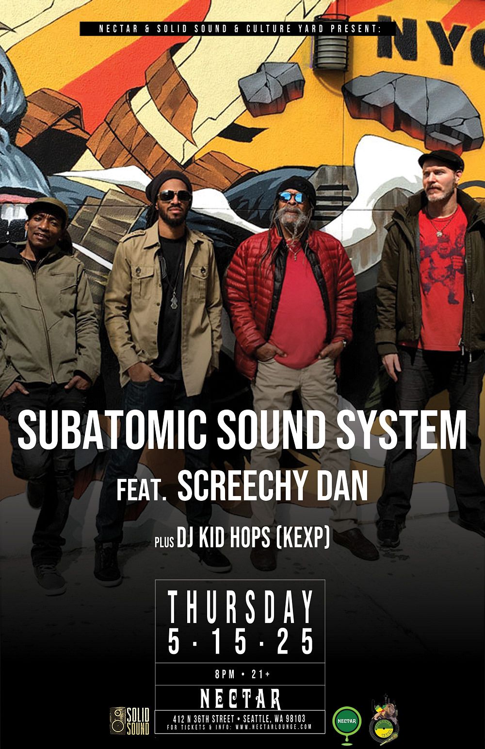 SUBATOMIC SOUND SYSTEM + SCREECHY DAN plus DJ Kid Hops Tickets at ...