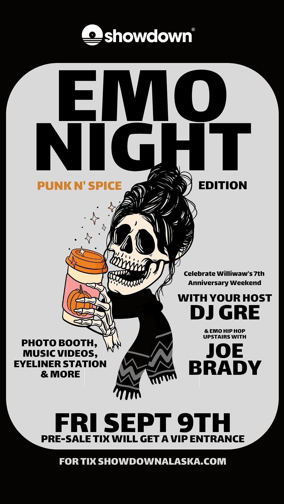 PUNK N' SPICE EMO NIGHT Tickets at Williwaw in Anchorage by Showdown ...