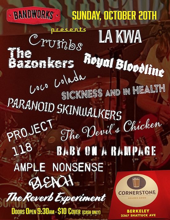 Bandworks Presents: Fall Rock Fest Tickets at Cornerstone in Berkeley ...