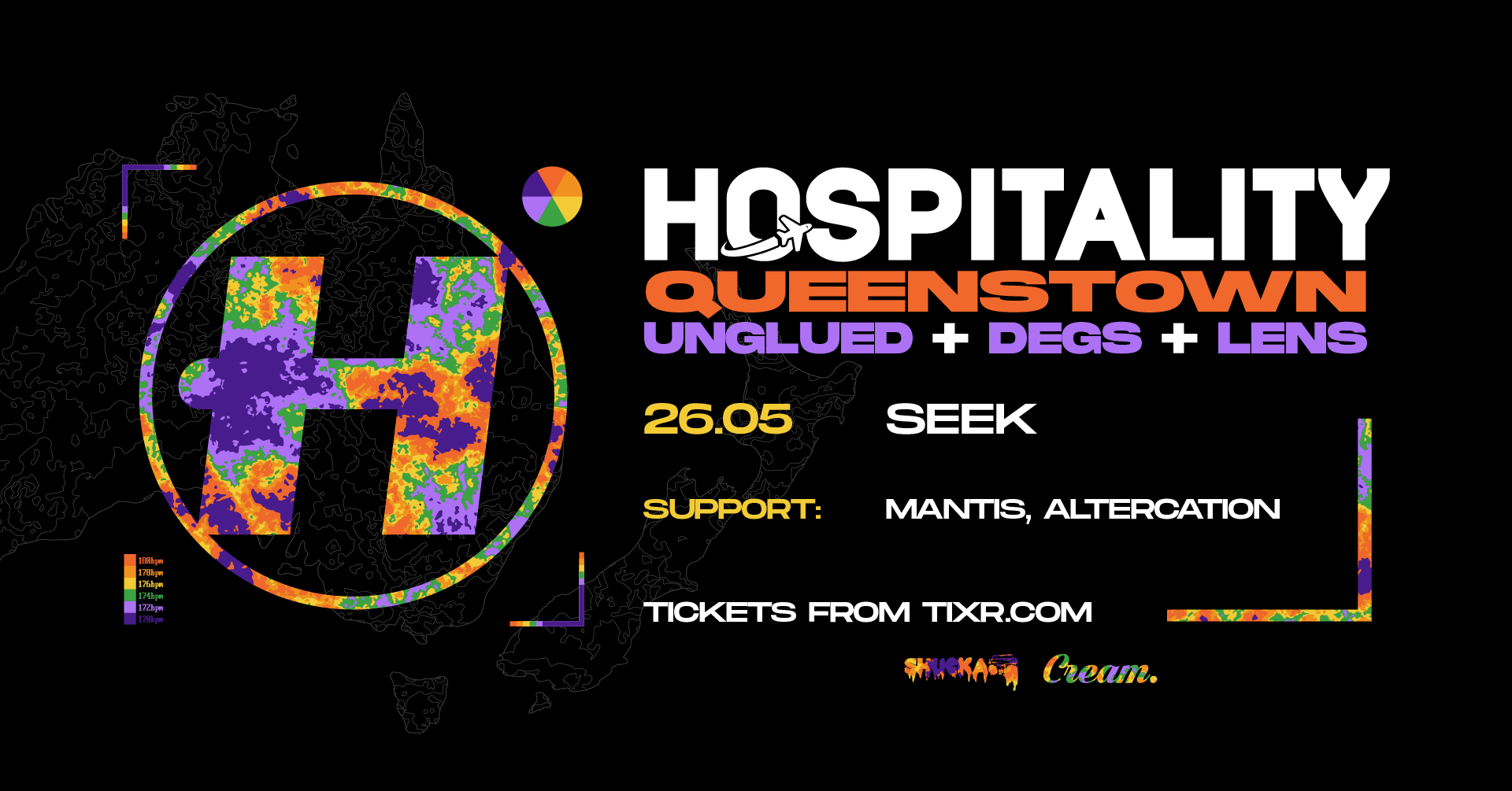 Hospitality ft. Unglued, Degs & Lens | Queenstown Tickets at Seek Club in Queenstown by Cream ...