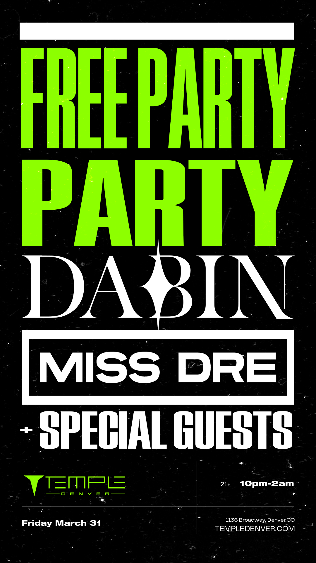 FREE PARTY: Dabin w/ MISS DRE Tickets at Temple Nightclub in Denver by ...