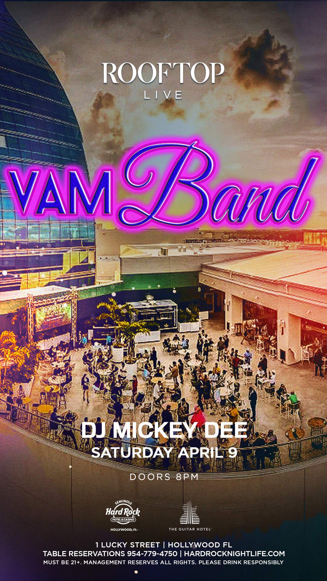 VAM Band | Rooftop Live - Hardrock Holly Tickets at Rooftop Live in ...
