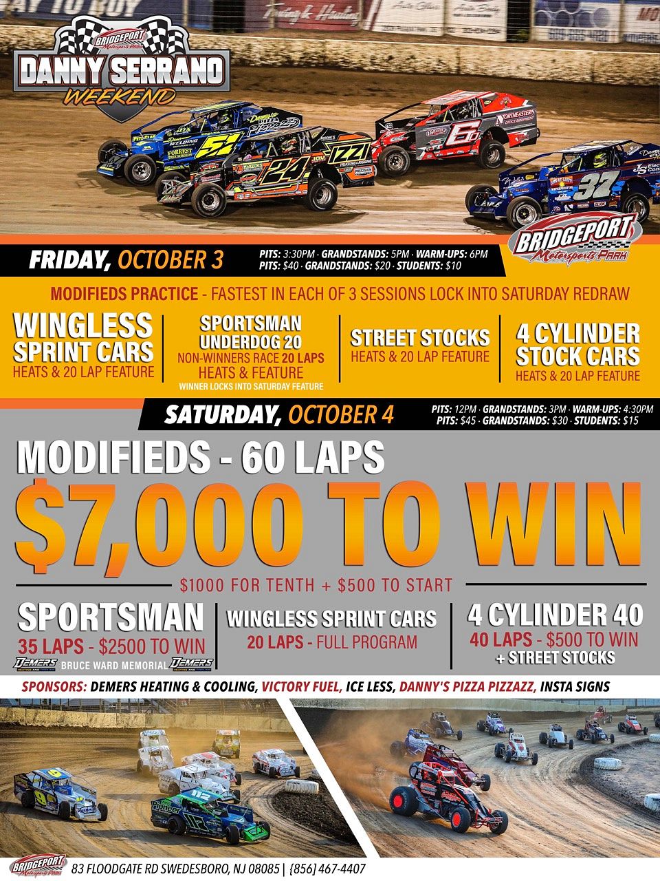 DANNY SERRANO WEEKEND - SATURDAY Tickets at Bridgeport Motorsports Park ...
