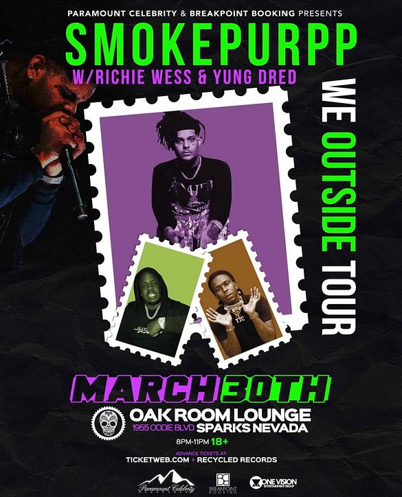 Smokepurpp Live Tickets at Oak Room Lounge in Sparks by Oakroom Lounge ...