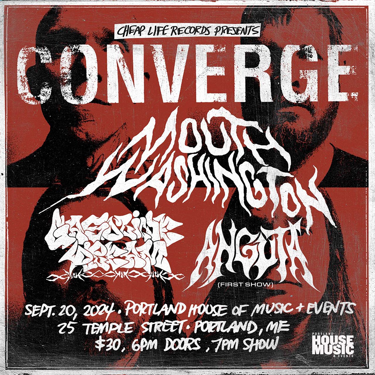 Cheap Life Records Presents Converge w/ Mouth Washington, Gasoline ...