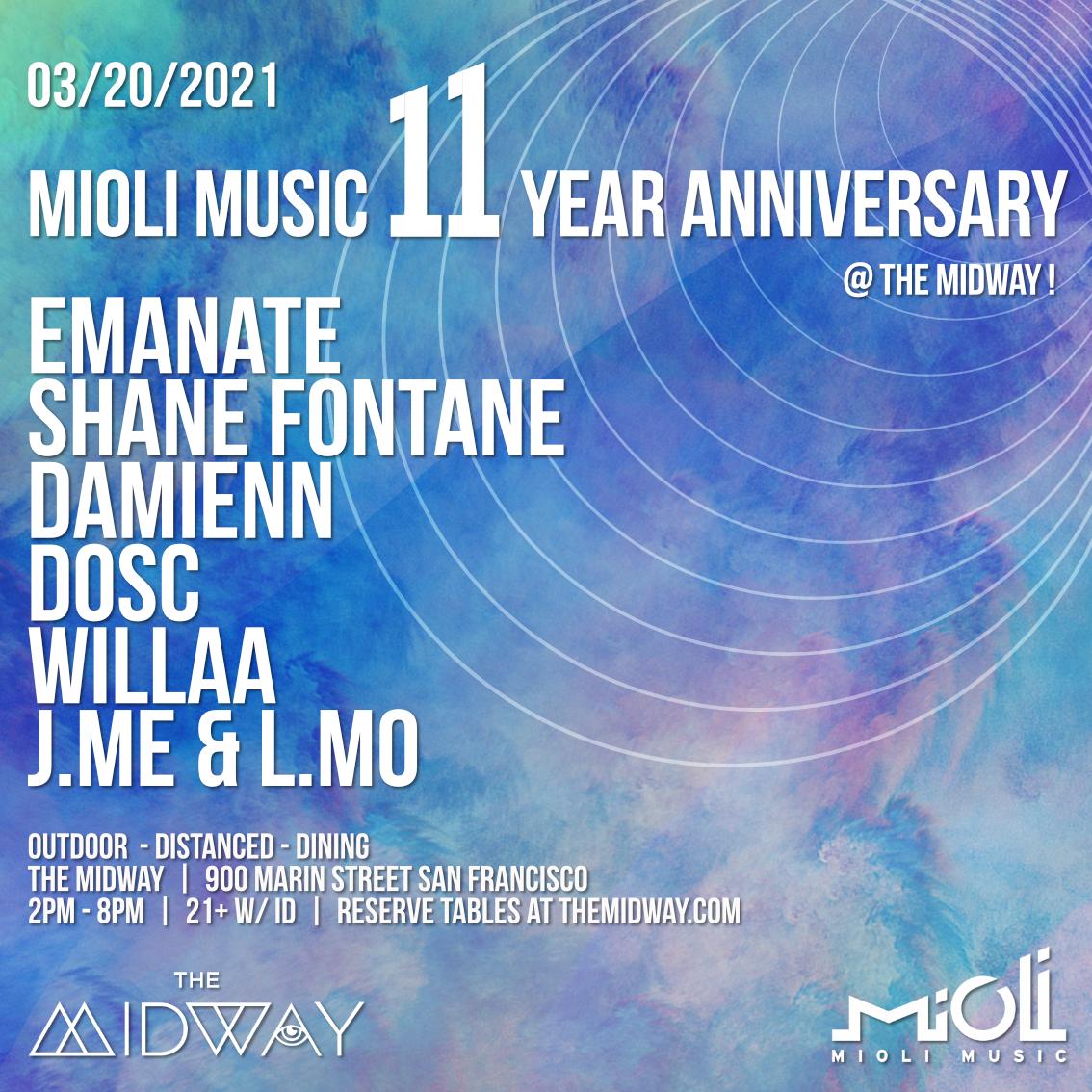 Mioli Music Open Air Dining: 11 Year Anniversary Tickets at The Midway ...