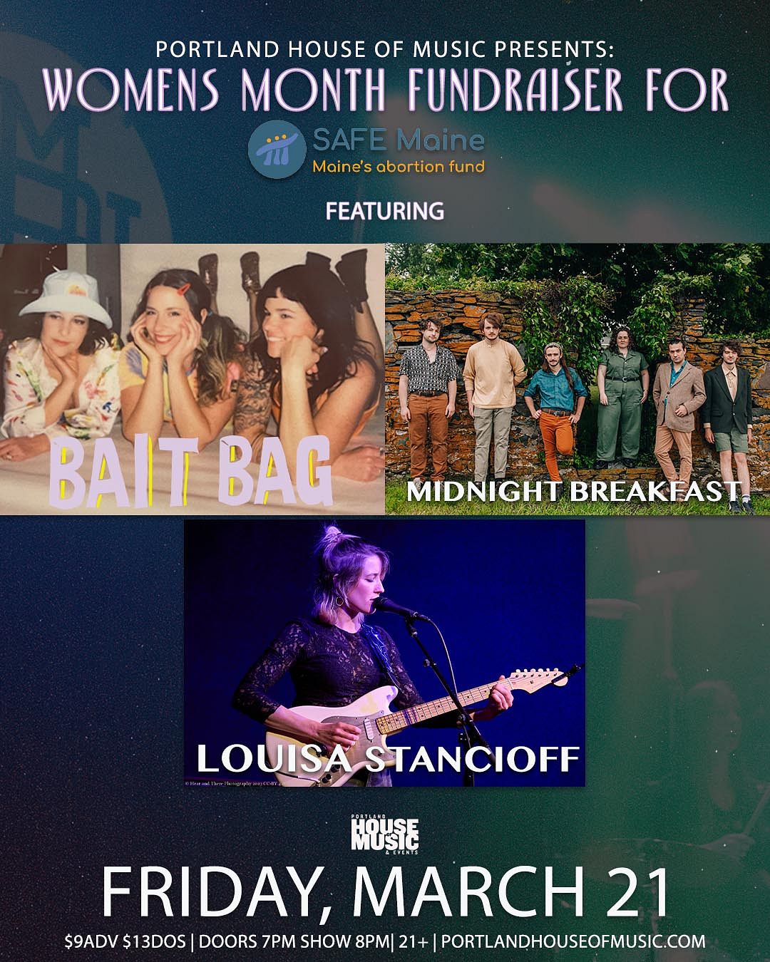 Safe Maine Benefit w. BAIT BAG, Midnight Breakfast & Louisa Stancioff ...