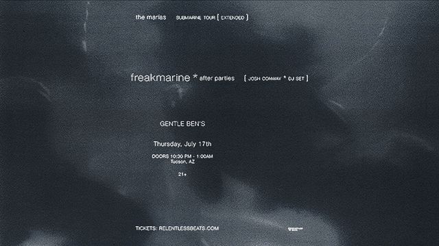 The Marías Official After Party with Josh Conway Tickets at Gentle Ben ...