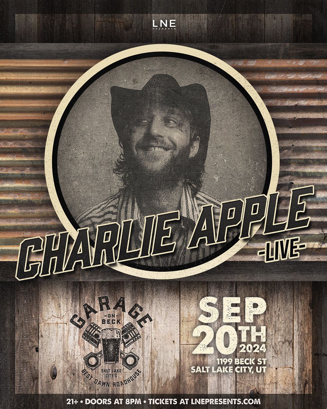 Charlie Apple at Garage on Beck Tickets at Garage On Beck in Salt Lake ...