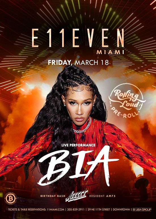 BIA LIVE Tickets at E11EVEN Miami in Miami by 11 Miami | Tixr