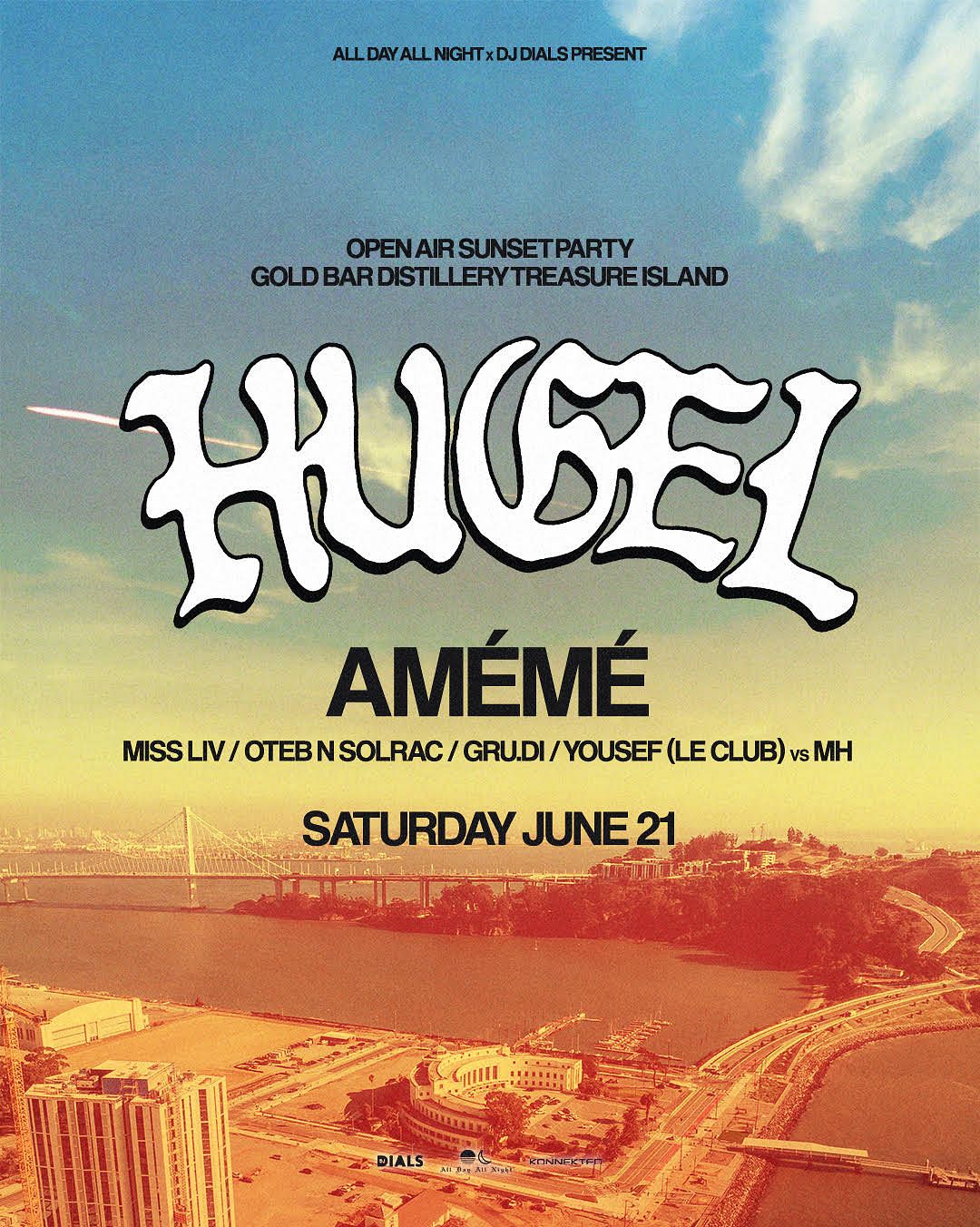 HUGEL | Sunset Party at Gold Bar SF Tickets at Gold Bar Treasure Island ...